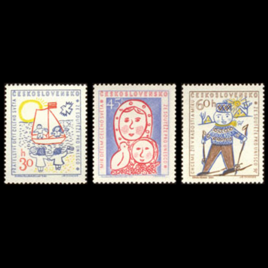 Series of Stamps Czechoslovakia 1958 - UNESCO Children's Competition ...