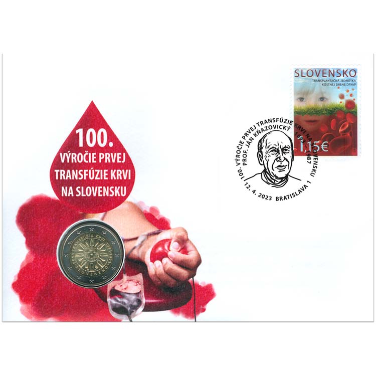 2 EURO 2023 - Numismatic Envelope - Blood Transfusion | Buy at Nunofi.com